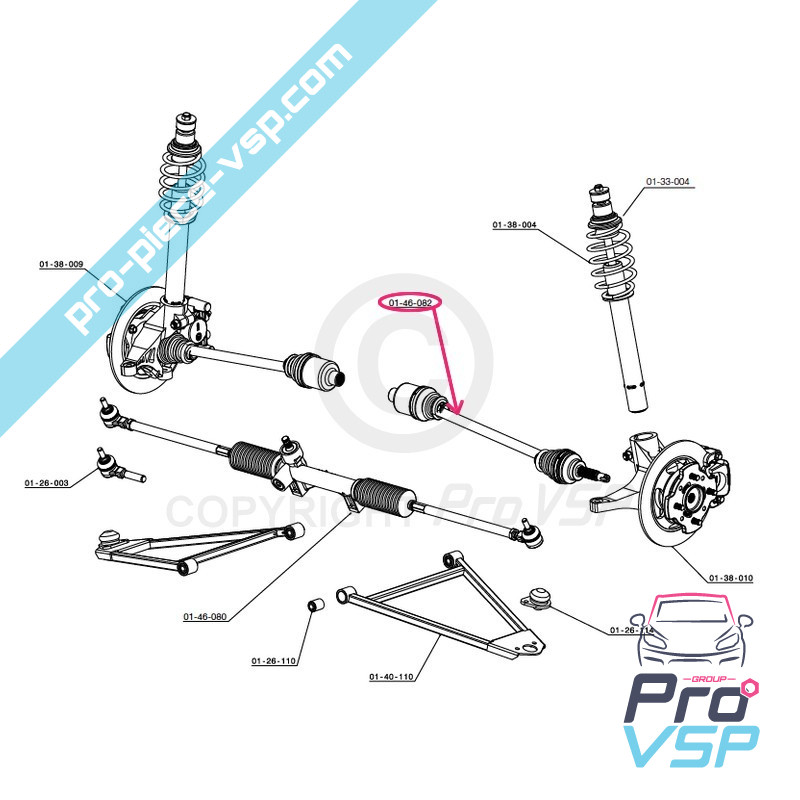 Cardan voiture sans permis Chatenet Barooder Ligier Optima Prima Xtoo